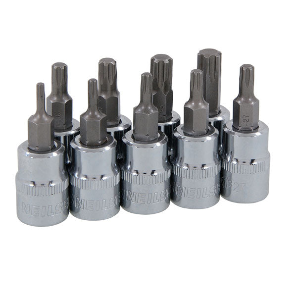 CT5497 - 9pc 3/8in DR Star Plus Bit Set — Neilsen Tools