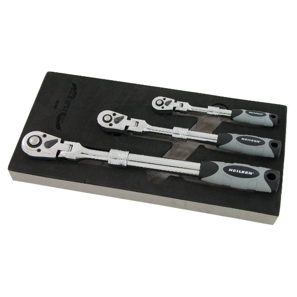 CT5797 - 3pc Extending Ratchet with Swivel Head Set — Neilsen Tools