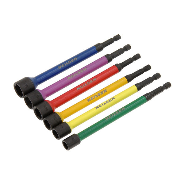 CT6599 - Magnetic Nut Setter Set 6pc Colour Coded — Neilsen Tools