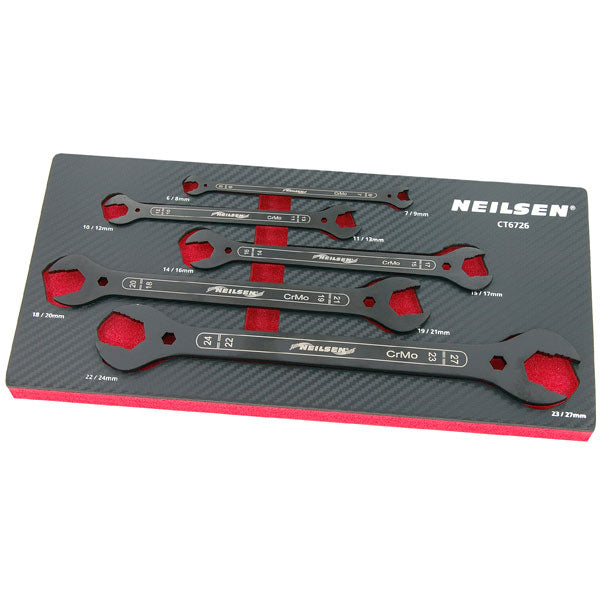 CT6726 - 5pc 4 IN 1 Extra Thin Open Ended Spanner — Neilsen Tools