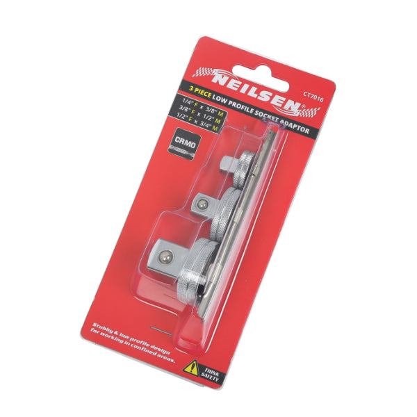 CT7016 - 3pc Low Profile Socket Adaptor — Neilsen Tools