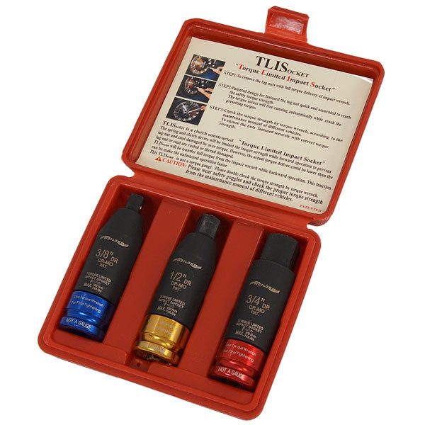 CT1768 - 3pc Torque Limited Impact Adaptors — Neilsen Tools