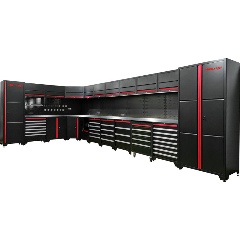 CT5454 -35pc Deluxe Garage Tool & Equipment Storage Unit Black with LE ...